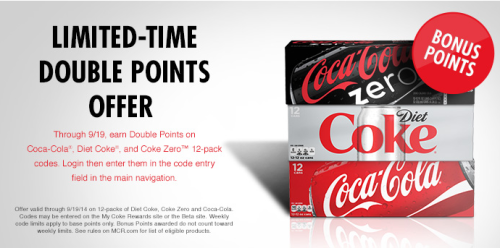 My Coke Rewards: Earn Double Points On Coke 12 Packs Now Through Sept ...