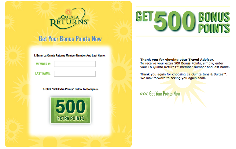 Free 500 La Quinta Points - Points Miles & Martinis