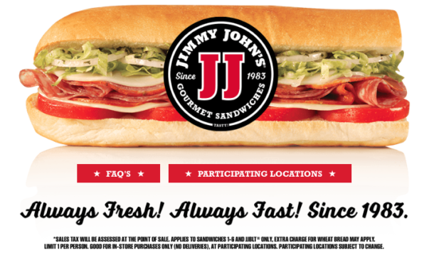 Score $1 Jimmy John’s Subs!