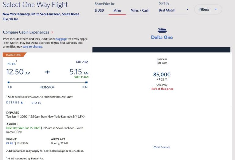 Redeeming Delta SkyMiles for Korean Air Flights - Points Miles & Martinis