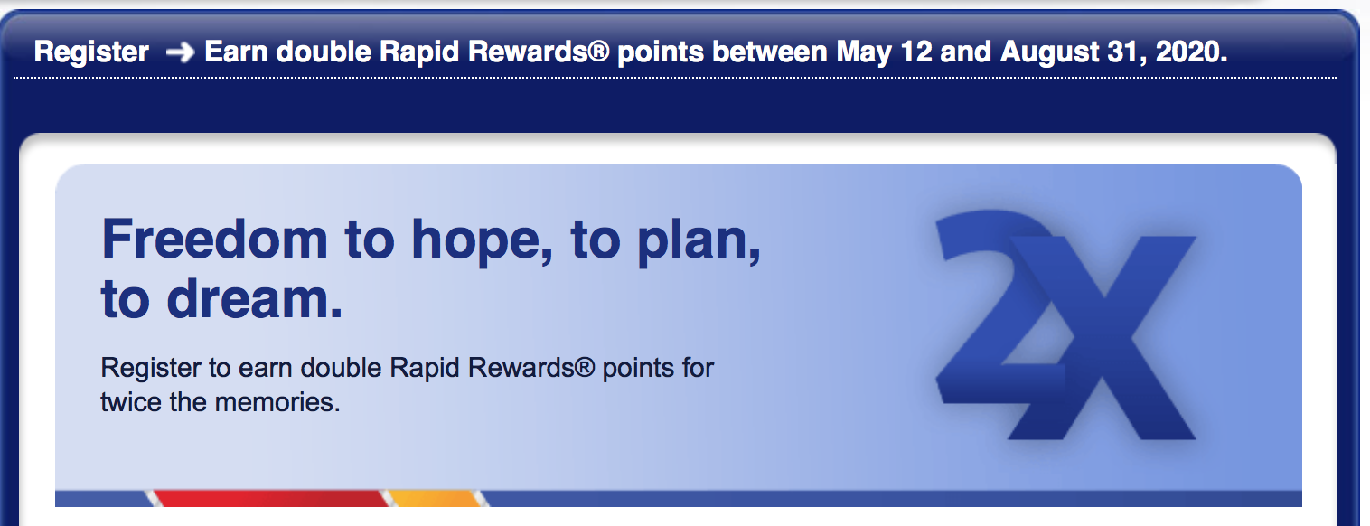 Southwest Airlines Double Rapid Rewards Points on All Flights - Points ...