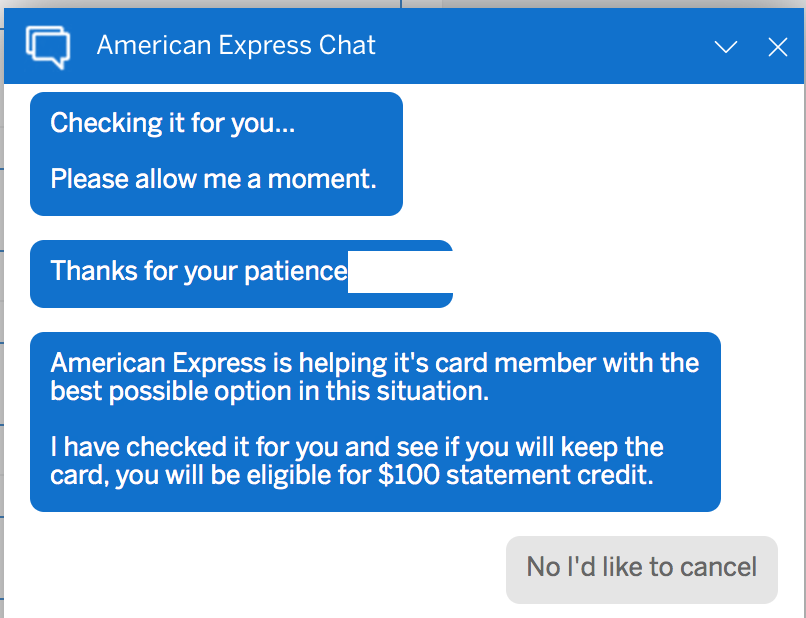 Amex Offering Retention Offers via Online Chat - Points Miles & Martinis